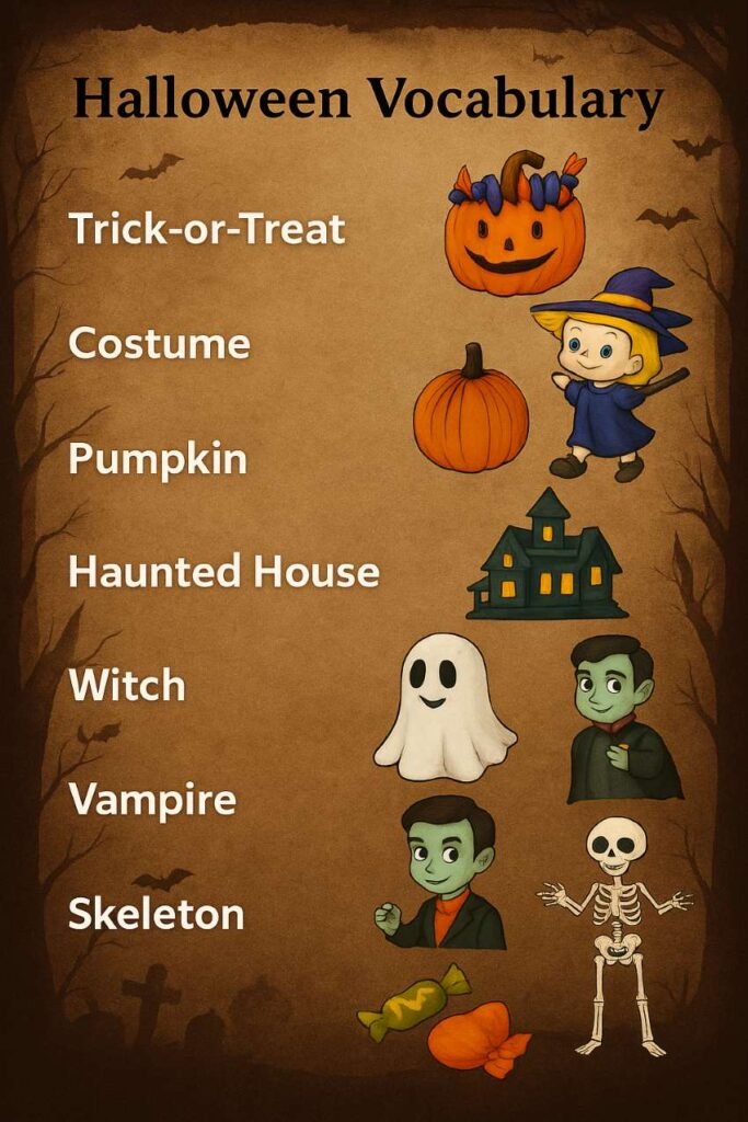 Vocabulario de Halloween en inglés para niños - Academia Avenida Andalucía